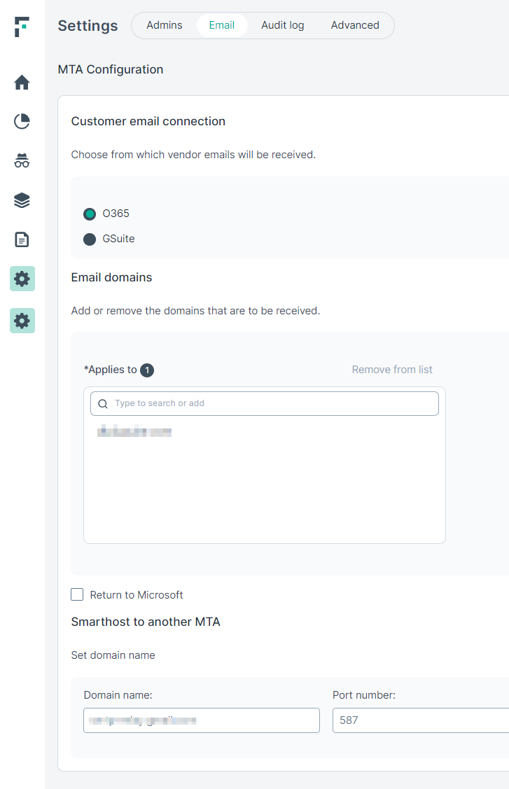 Configuring email settings in Forcepoint Data Security Cloud | DLP portal